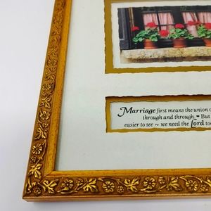 Accents | Christian Marriage Art In Beautiful Gold Tone Floral Frame ...